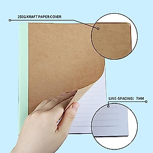TRASEXTRA A5 Journal,Notebook,Exercise Book,Format Writing Journals,Bulk Kraft Notebooks,Lined Composition Notebook Bulk Notebook,College Ruled A5 Journal Lined Composition.Easy To Write, No Ink Bleed,8.3×5.5IN,30 Sheets of 60 Pages Notebooks,16 Packs