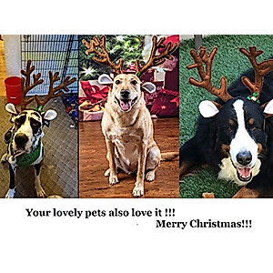 Reindeer Antlers Headbands with Red Nose for Adults Teens Christmas Santa Holiday Parties (One size, Deer)