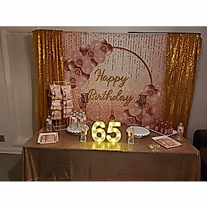 Pink Rose Gold Happy Birthday Photography Backdrop Glitter Sparkle Balloon Women Sweet Princess Girl Women Birthday Party Photo Background Dessert Cake Table Decor Props(7x5FT)