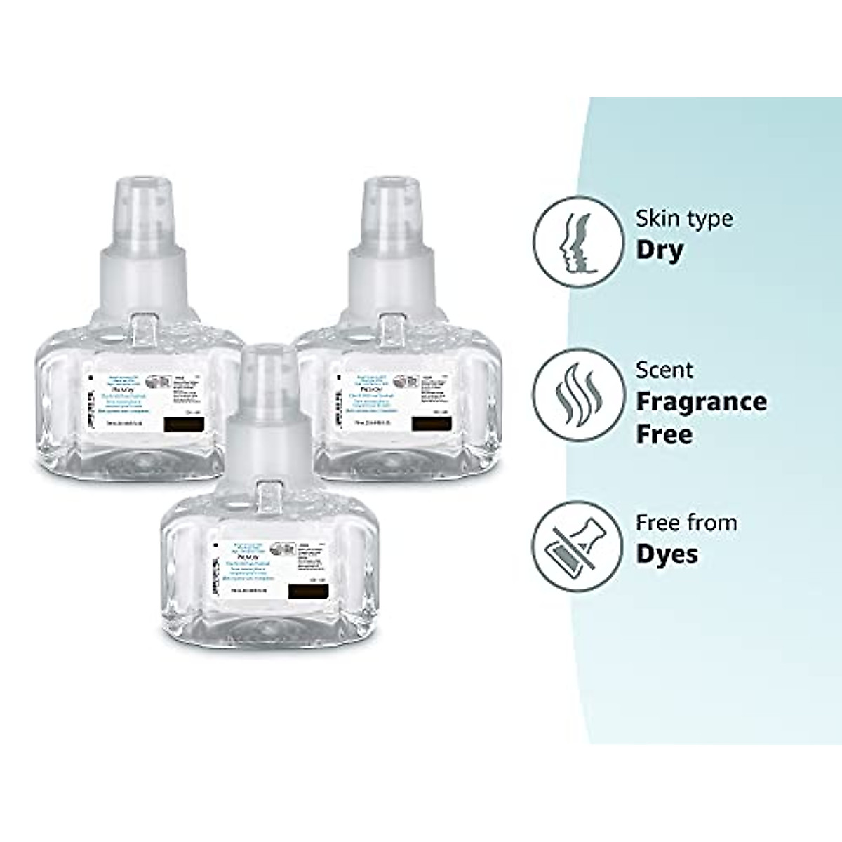 PROVON Clear and Mild Foam Handwash, Fragrance Free, EcoLogo Certified, 700 mL Hand Soap Refill for PROVON LTX-7 Touch-Free Dispenser (Pack of 3) - 1341-03