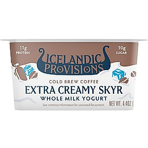 Icelandic Provisions, Coffee Cold Brew Extra Creamy Skyr Yogurt, 4.4 Ounce