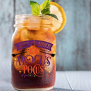Toasted Tales Hocus Pocus Halloween Mason Jar | Season Holiday Glassware| Spooky Glass Tumbler | Novelty Gifts For Her | Halloween Witches Wine Glasses | Hocus Pocus Mason Jar