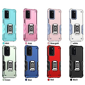 Compatible with Oppo Reno 6 5G, Armor Bumper Case for Oppo Reno 6 5G with Built-in Kickstand Shockproof Hybrid Heavy Duty Cover Tough Case for Oppo Reno 6 5G
