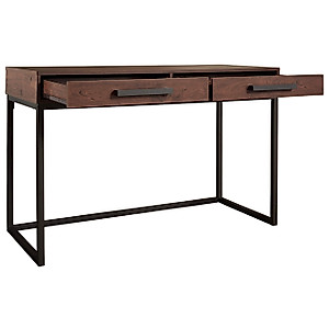 Signature Design by Ashley Horatio Urban Industrial 48" Home Office Desk with 2 Drawers, Brown