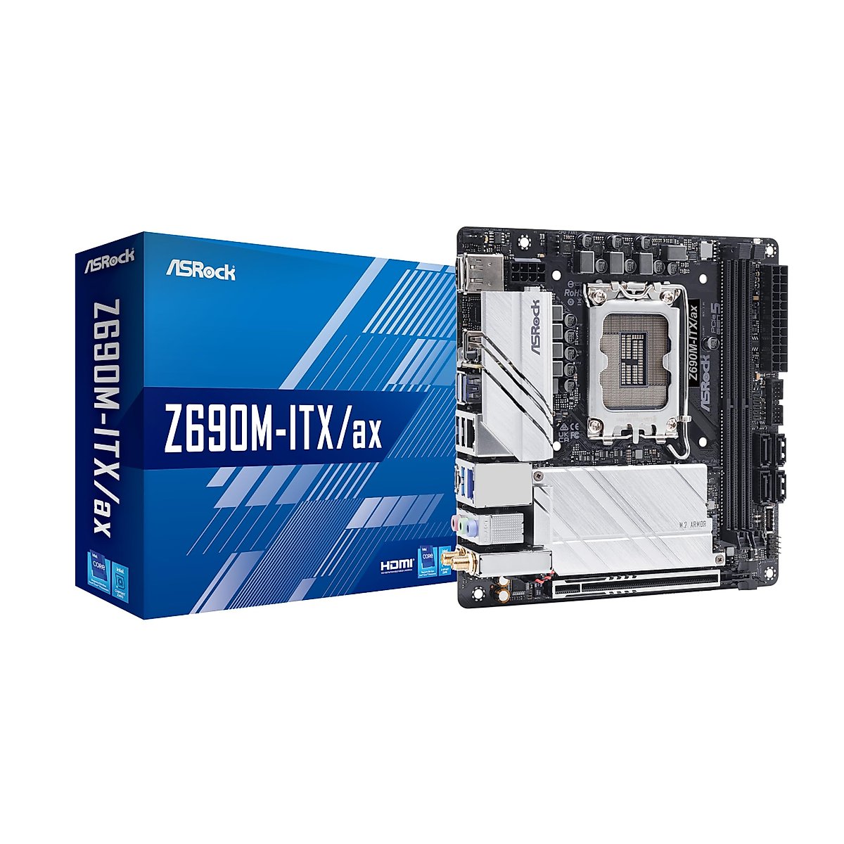 ASRock Z690M-ITX/ax Motherboard Intel 12th Generation CPU (LGA1700) Compatible Z690 Mini-ITX Motherboard