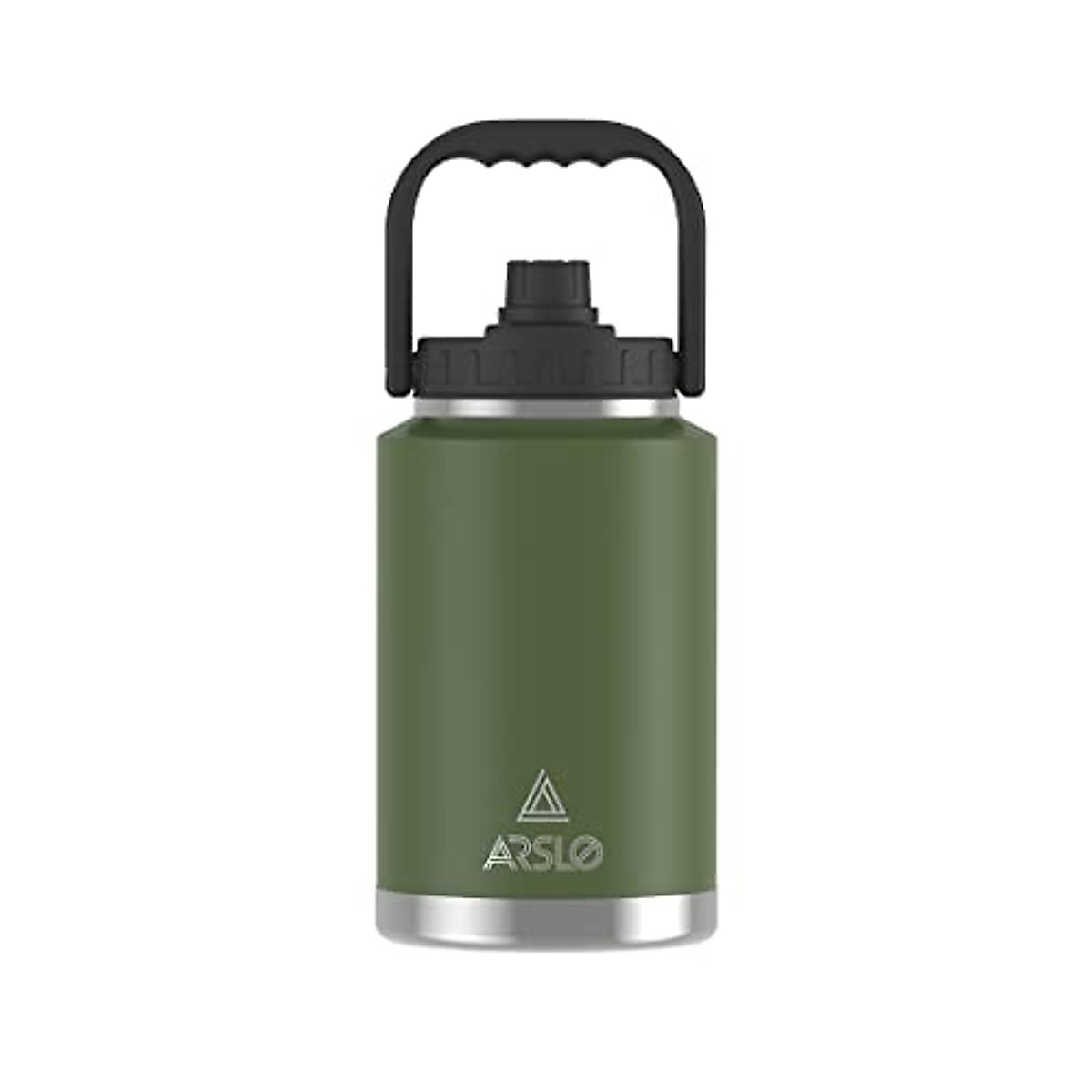 Arslo 1 Gallon Vacuum Insulated Jug,Double-Walled 18/8 Food-grade Stainless Steel 128oz Water Bottle,Hot/Cold Thermos Military Green