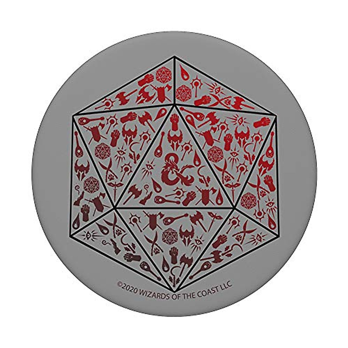 Dungeons And Dragons D20 Icon Fill PopSockets PopGrip: Swappable Grip for Phones & Tablets