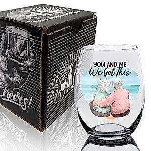 Toasted Tales - You and Me We Got This Wine Glass | Womens Day Gifts for Wife | Cute and Romantic Drinking Things Collection | Gifts for Couples | Romantic Gift for Husband | Gift for Boyfriend(15 Oz)