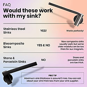 Happy Sinks Magnetic Dish Cloth Holder for Kitchen Sink - Works on Steel, Metal Sinks - Dish Rag Hanger with Strong Magnetic Backing Durable and Sustainable Kitchen Solution (Composite)