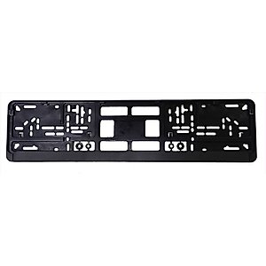 Standard Black Euro License Plate Holder - Universal Mounting Frame/Bracket