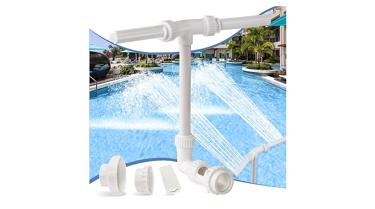 Swimming Pool Waterfall Fountain Spray with 2 Fountain Heads