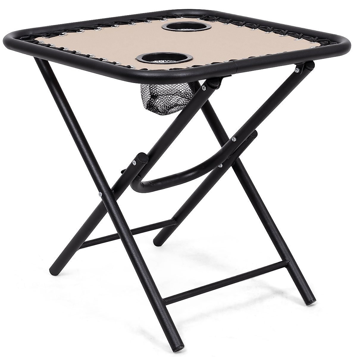 Giantex 3 PCS Zero Gravity Chair Patio Chaise Lounge Chairs Outdoor Yard Pool Recliner Folding Lounge Table Chair Set Backyard Lounge Chairs (Beige)