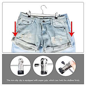 Pants Hangers with Clips 40 Pack Skirt Hanger Space Saving Metal Clip Hanger for Jeans Skirt Slack Hangers (40 PCS)