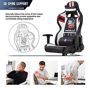 Gaming Chair Massage Office Chair Racing Computer Chair with Lumbar Support Headrest Armrest Task Rolling Swivel Ergonomic PU Leather Adjustable Desk Chair