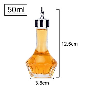LINALL Bitters Bottle Set of 6-50ml Glass Dash Bottle with Dasher Top, Professional Bar Tool for Making Cocktails