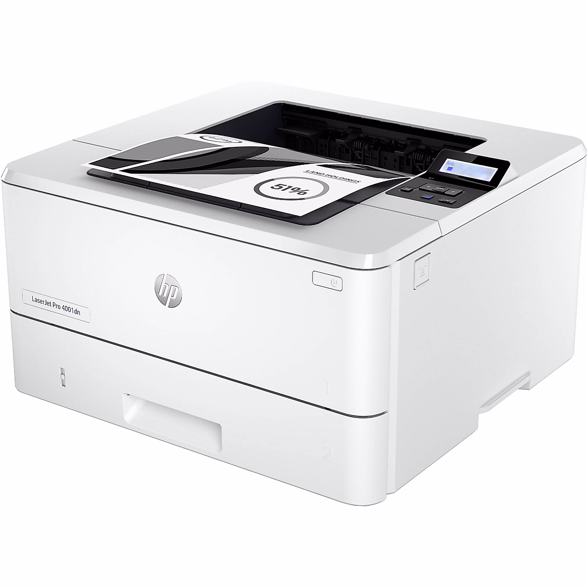 HP Laserjet Pro 4001dn Single-Function Monochrome Laser Printer, White - Print only - Mobile Printing, 42 ppm, 1200 x 1200 dpi, Auto 2-Sided Printing, 8.5 x 14, Ethernet, Hi-Speed USB