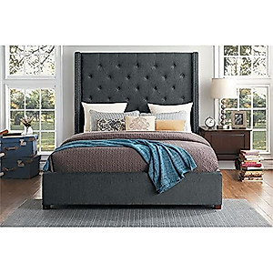 Lexicon Fairborn Fabric California King Bed with Storage Drawers in Gray