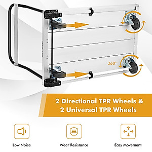 Goplus Folding Aluminum Platform Cart, 770 Lbs Moving Platform Truck Hand Cart with 360 Degree Swivel Wheels and Non-Slip Platform Surface, Flatbed Push Cart Dolly