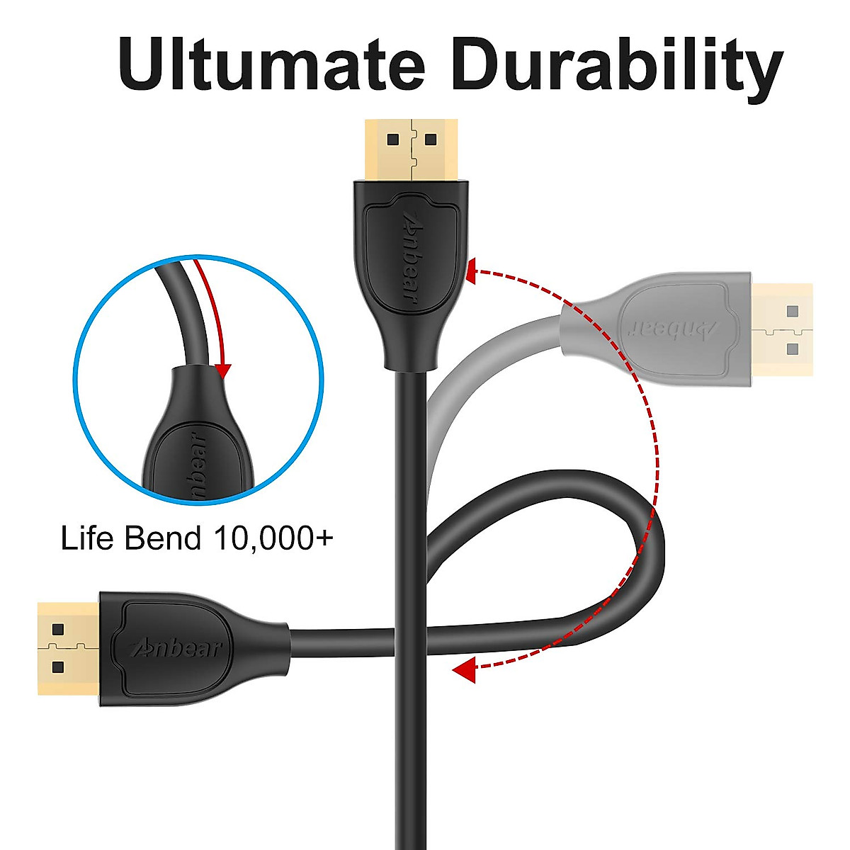 Anbear Micro HDMI to HDMI Cable 3FT, HDMI to Micro HDMI 3 Feet Support 3D 4K 60Hz Ultra HD(HDMI to Micro HDMI) Compatible