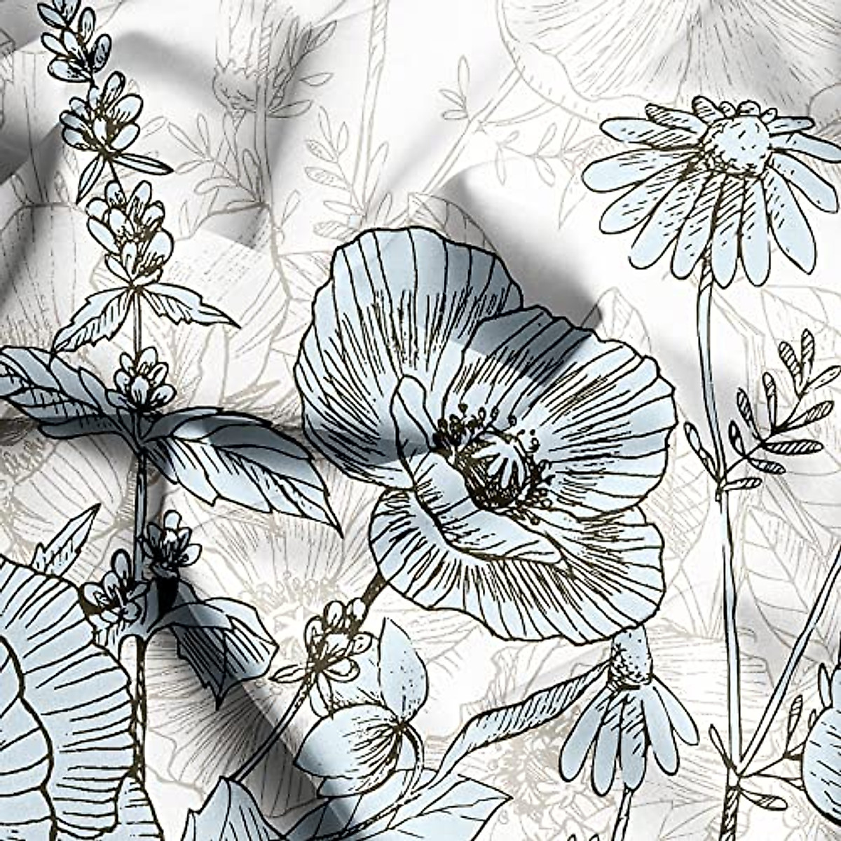 YIYEA King Size Pillow Cases Set of 2, Ultra Soft Double Brushed Microfiber Pillowcases King, Floral Bed Pillow Covers, Fade Resistant, Easy Slip-On (20"x36")