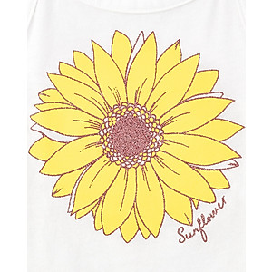 The Children's Place Baby Toddler Girls Sleeveless Halter Tank Top, Ace Floral/Sunflower 2-Pack, 3T