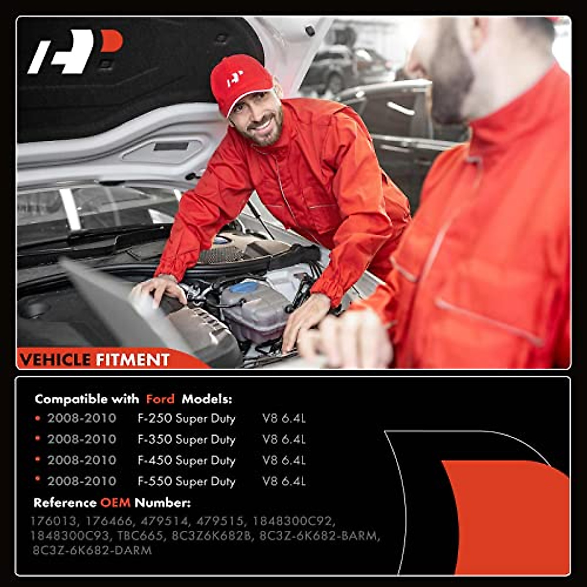 A-Premium 2pcs Complete Turbo Turbocharger Kit, with Gasket, Compatible with Ford F-250/F-350/F-450/F-550 Super Duty, 2008 2009 2010, 6.4L Diesel, High & Low Pressure