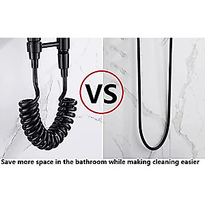 Fat-Cattie Bidet Sprayer Tube, Household Bathroom Toilet PU Handheld Bidet Sprayer Spring Tube Hose Accessory, 2M (Gray)