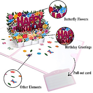 OJsensai Happy Birthday Pop Up Card for Women Men, Sweet Bday Gift for Him Her, Funny Bday Popup Card for Daughter Son, Best Birthday Gift Idea for Girlfriend Boyfriend