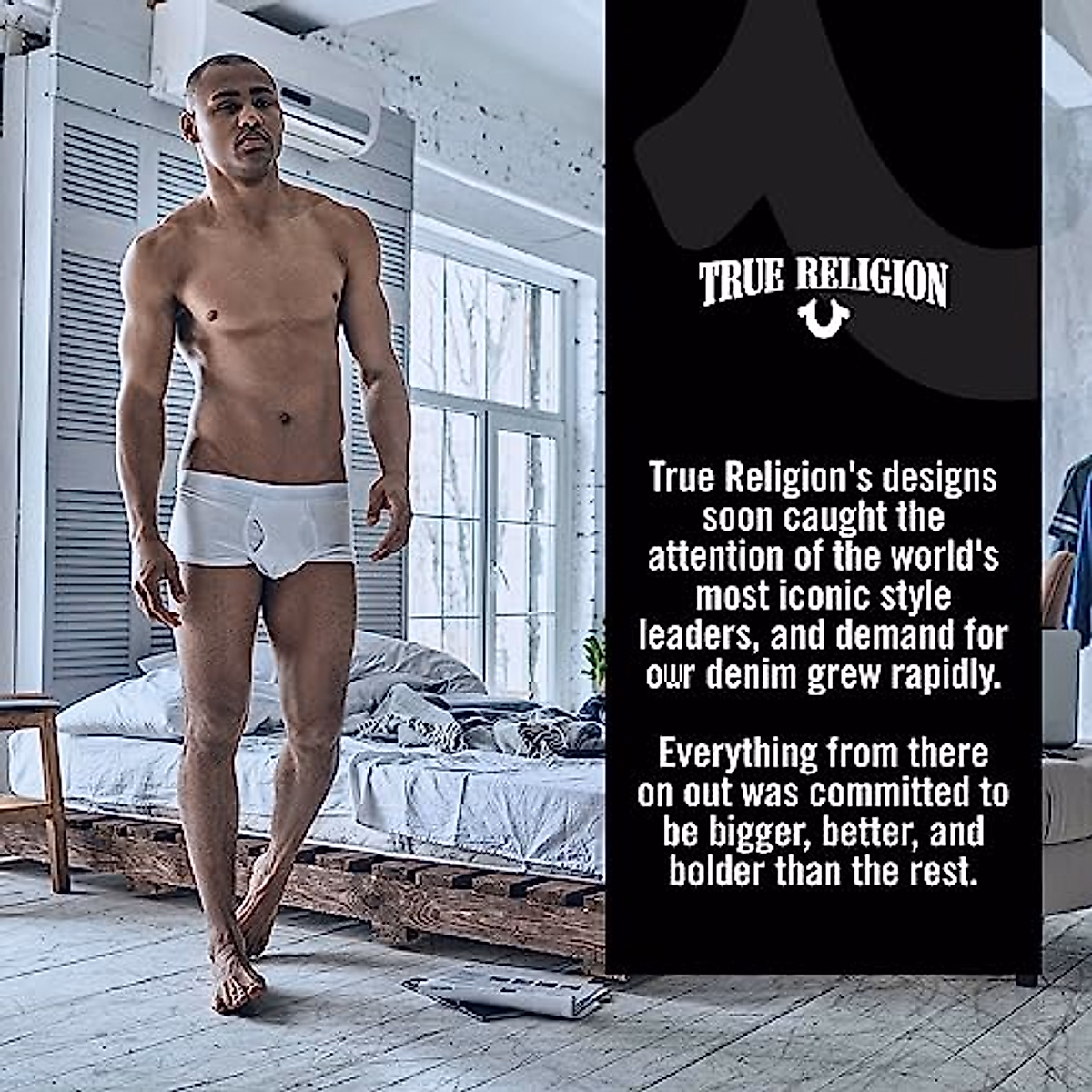 True Religion Mens Boxer Briefs Cotton Stretch Underwear for Men Pack of 4 Purple