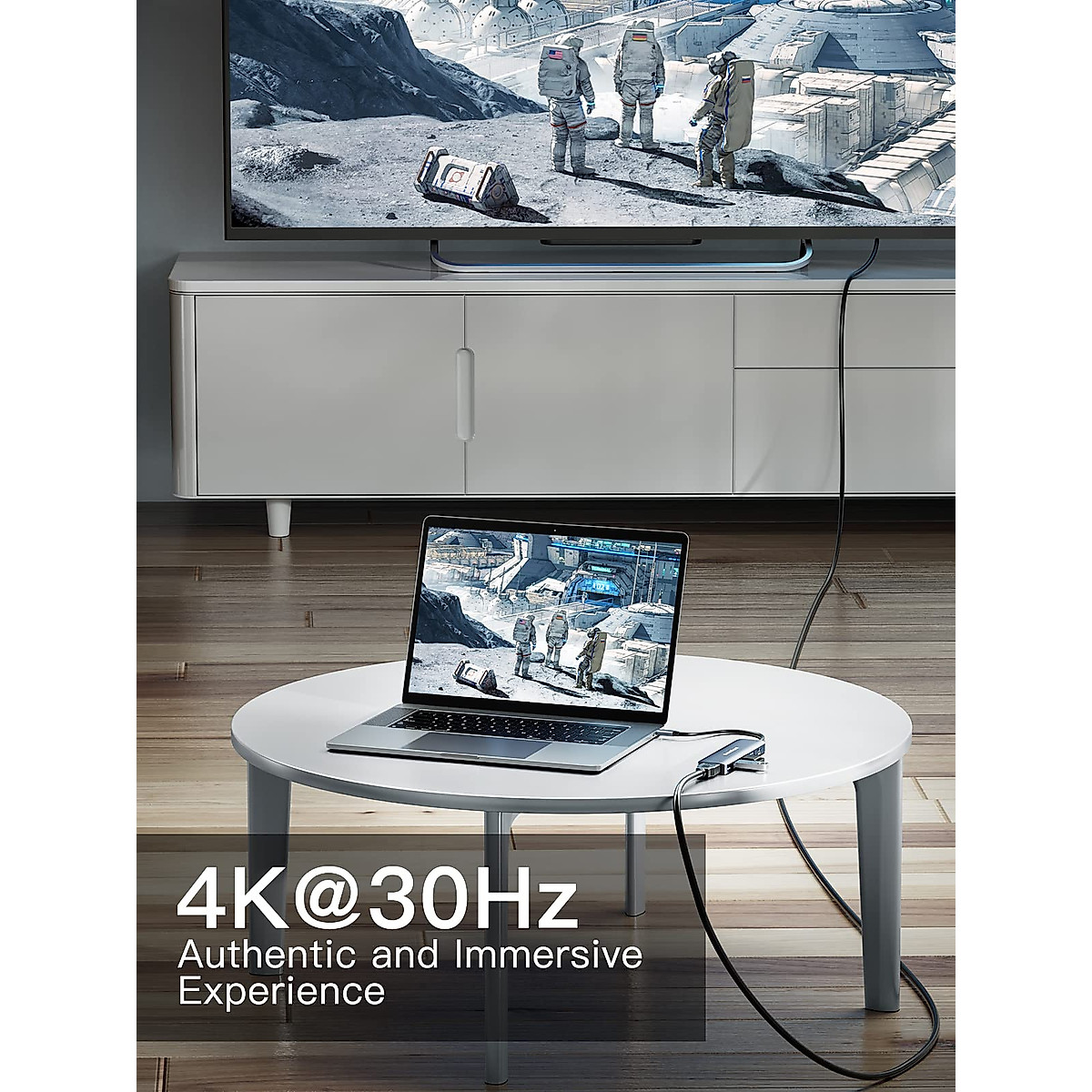 USB C HUB, DockteckExpand USB-C Multiport Adapter 5 in 1 with 4K HDMI, 100W Power Delivery, 3 USB 3.0 Data Ports for MacBook Pro/Air, iPad Pro/Air/Mini 6 and More