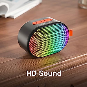 PUNKWOLF Bluetooth Speakers, Wireless Portable Speaker with RGB Lights, Compact Size, Dual Pairing, HD Sound, TWS, Waterproof, Suitable for Mobile Phones, Tablets and Laptops