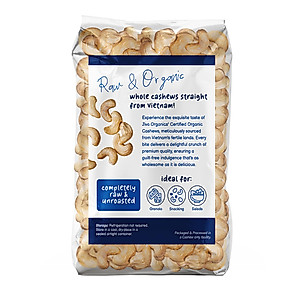 Jiva Organics Raw Organic Cashews (Whole) 2 Pound Bag