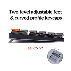 Keychron K3 75% Layout 84-Key Ultra-Slim Hot-Swappable Wireless Bluetooth Mechanical Keyboard with Low-Profile Keychron Optical Brown Switch/White LED Backlight/USB Wired for Mac Windows-Version 2