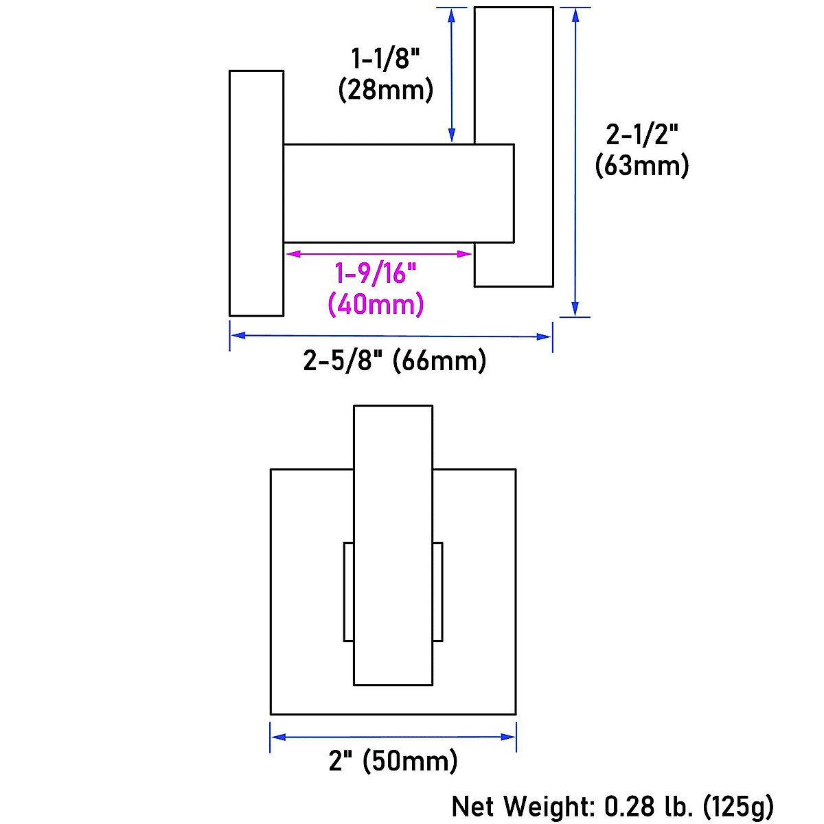 Suyar Bathroom Towel Hook Brushed Nickel, SUS304 Stainless Steel Robe Coat Holder for Shower Kitchen Closet Garage, Modern Heavy Duty Clothes Hook Wall Mounted