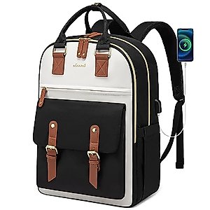 LOVEVOOK Laptop Backpack Women,17.3 Inch Fashion College Backpack with USB Charging Port,Teacher Nurse Work Travel Computer Bag Purse Business Commuter Backpack