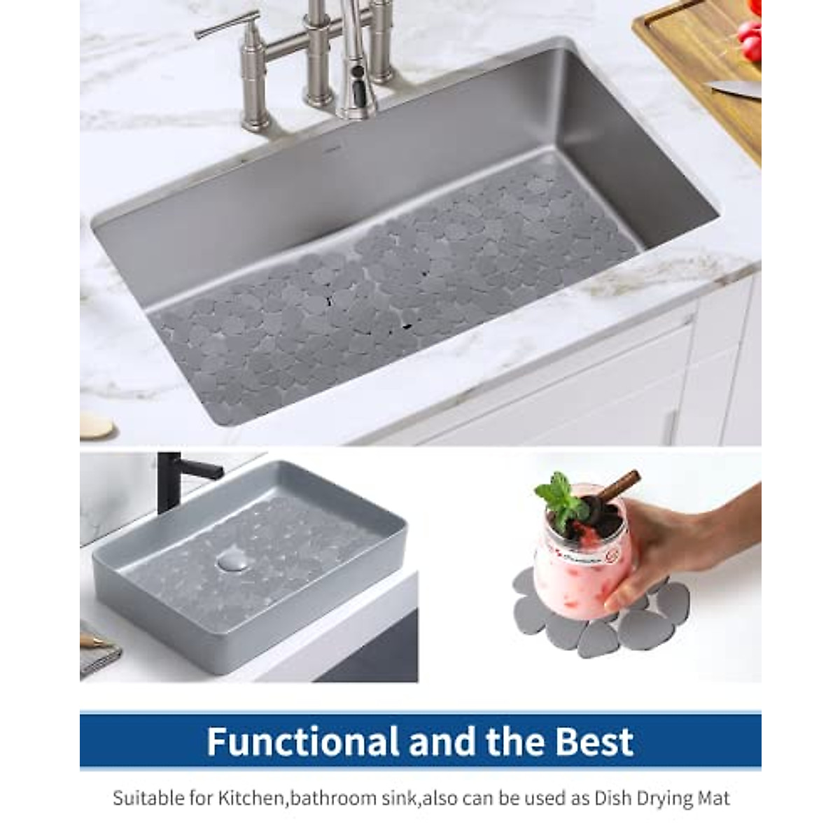 Bligli Plastic sink mat and sink saddle mat Sink protector mats for kitchens sinks