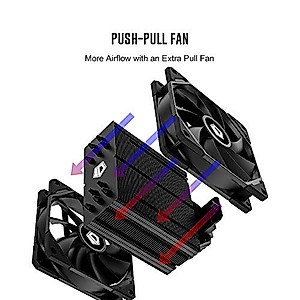ID-COOLING SE-225-XT Black CPU Cooler 5 Heatpipes CPU Air Cooler 2x120mm Push-Pull PWM Fans CPU Fan for Intel/AMD, LGA 1700 Compatible