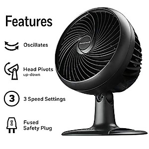 Honeywell Turbo Force Oscillating Table Fan, HT-906,Black, Medium (Oscillating)