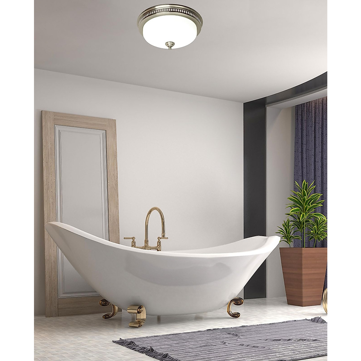 Akicon Exhaust Fan, Ultra Quiet 110CFM 1.5 Sones Ventilation Exhaust Bathroom Fan with Light and Nightlight, 3 Years Warranty (Brushed Nickel)