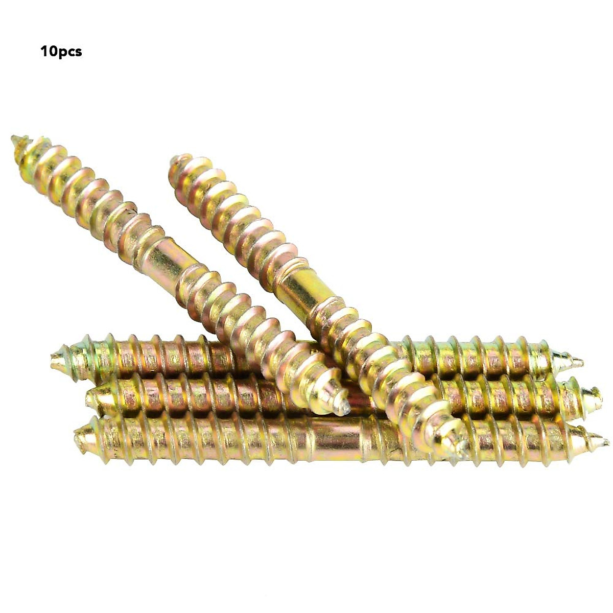 10pcs 660mm Dowel Screw Double Ended Self Tapping Threaded Bolts Woodworking Furniture Connector Studs Rods Bars Double Ended Rod Connector Double-Ended Rod Connector self Tapping Rod