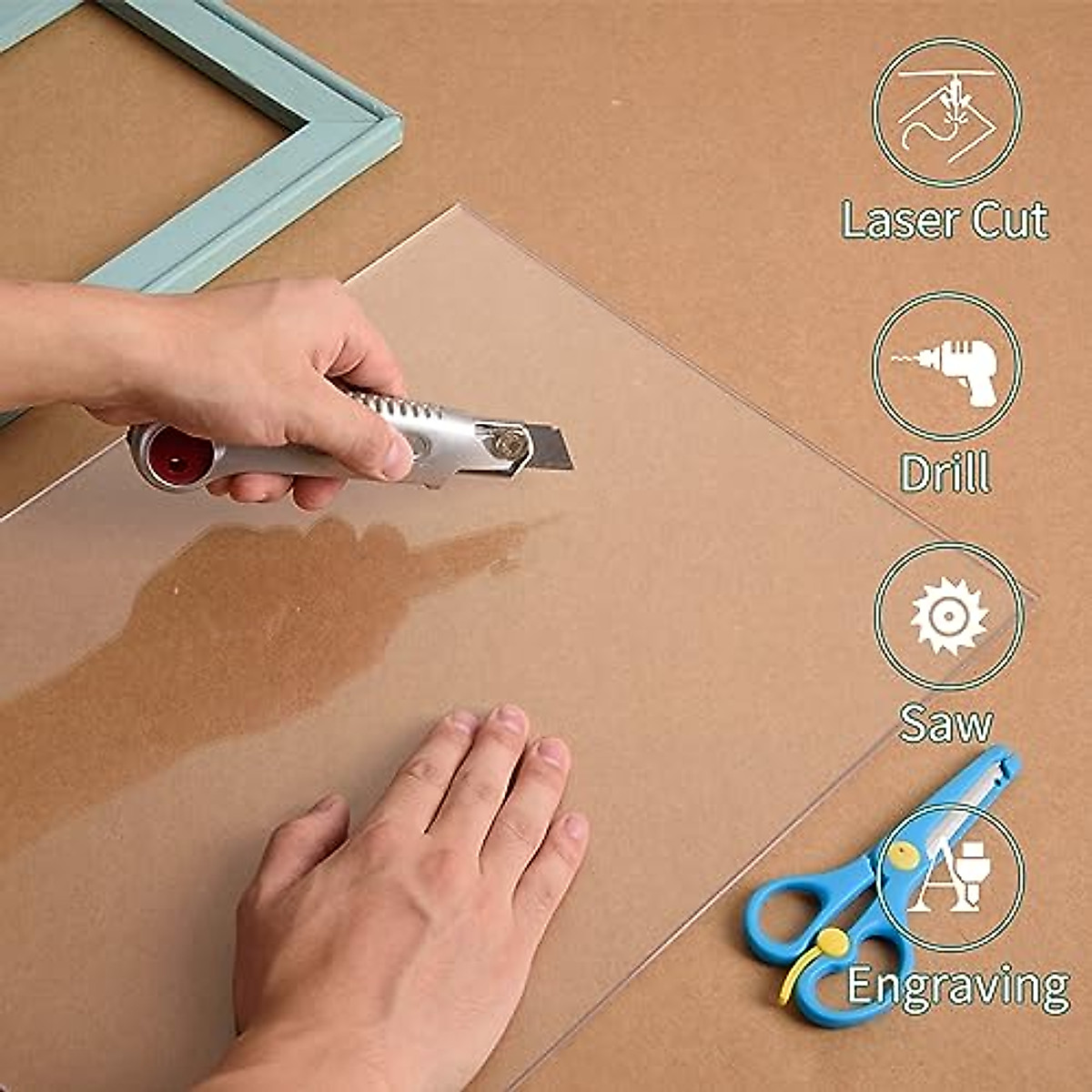 3 Pack Clear Acrylic Sheets Cast Plexiglass 12x16x1/8 Inch-3 mm Clear Plexiglass Plastic Sheet Transparent Acrylic PET Boards Panel Glass Replacement for Craft, Photo Frame, DIY Display Projects, Sign