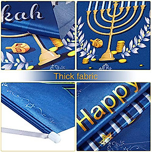 Happy Hanukkah Banner Chanukah Decoration Hanukkah Door Sign Hanukkah Letter Banner Welcome Banner, Hanging Door Sign Gifts for Holiday Party Supplies Jewish Judaism Synagogue Home Office Decor