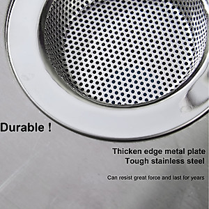 Kitchen Sink Strainer Stainless Steel, LASSHSWA Kitchen Sink Drain Strainer, Sink Strainers for Kitchen Sinks with Large Wide Rim 4.5" Diameter (2 Pack)