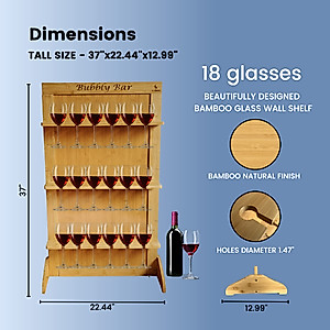 Champagne Wall Holder For Party 50, Wine Glass Rack, Wine Glass Holder, Champagne Tower Stand Wood, Champagne Stand Wine Glass Display. Mimosa Tower, Champagne Wall Stand For Party, Prosecco-18GLASSES
