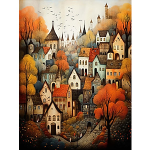 SKRYUIE Paint by Numbers Landscape for Adults, Acrylic Oil Painting by Numbers Kits for Beginner with Paintbrushes Brushes Paintwork Art Canvas for Home Decor 16x20 inch / 40x50 cm B1524