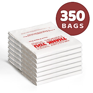 JShlpiar Thank You Plastic T-Shirt Bags (350 Count) (11.5”x 6.5" x 21”)(White), To Go Bags, Grocery Bags, Restaurants Bags, Shopping Bags, Merchandise Bags, Take Out Bags in Bulk