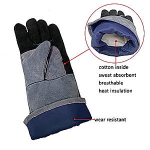 Haulonda Welding Gloves,16inch 932°F Fire/Heat Resistant Gloves for Forge Tig Mig Fireplace Grill BBQ Stove Oven Baking,Pruning flowers Gardening Campfire