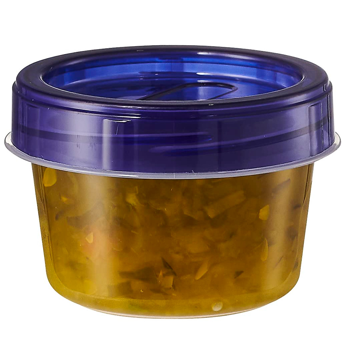 PLASTICPRO 6 Pack Twist Cap Food Storage Containers with Blue Screw on Lid- 4 oz Reusable Meal Prep Containers - Small Freezer Containers Microwave Safe Blue Plastic Food Storage