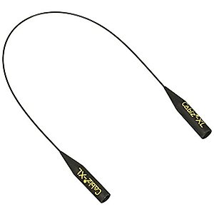 Cablz Original Eyewear Retainer | Stainless Cable Eyewear Retainer Strap (XL Ends - Black - 14 inch)