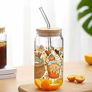 UV DTF Transfer Sticker Thanksgiving Rub on Transfers for Crafting Pumpkin Pattern UV DTF Cup Wrap Transfer Sticker for Glass Coffee Cups Waterproof DIY Decals